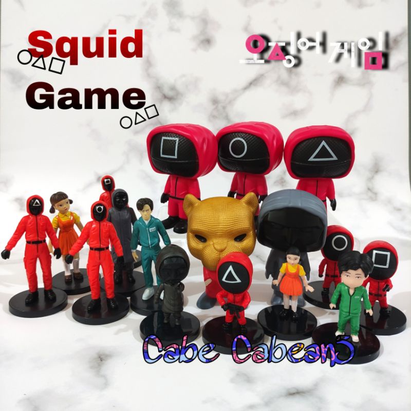 Jual Mainan Squid Game Figure Set Squidgame Miniatur Hiasan Topper Cake ...