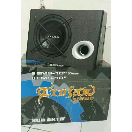 Jual AUDIO MOBIL Bassbox Aktif 10"/Subwoofer Aktif Trojan Embassy EMS10 ...