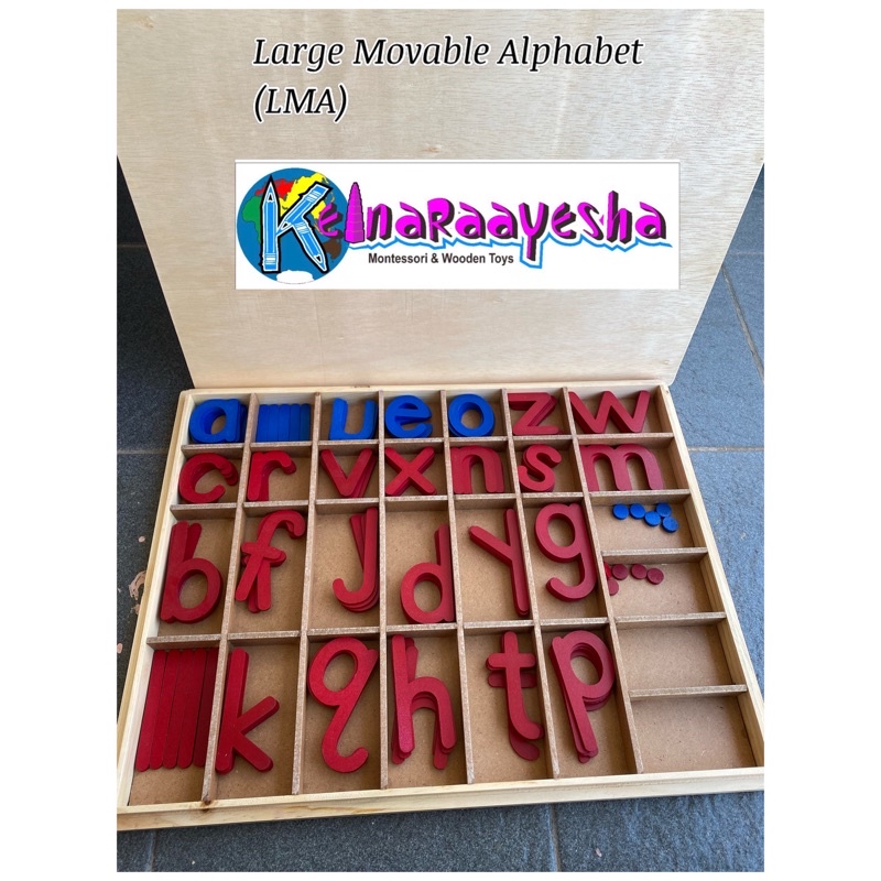 Jual Montessori LMA / large movable alphabet premium (cat bolak balik ...