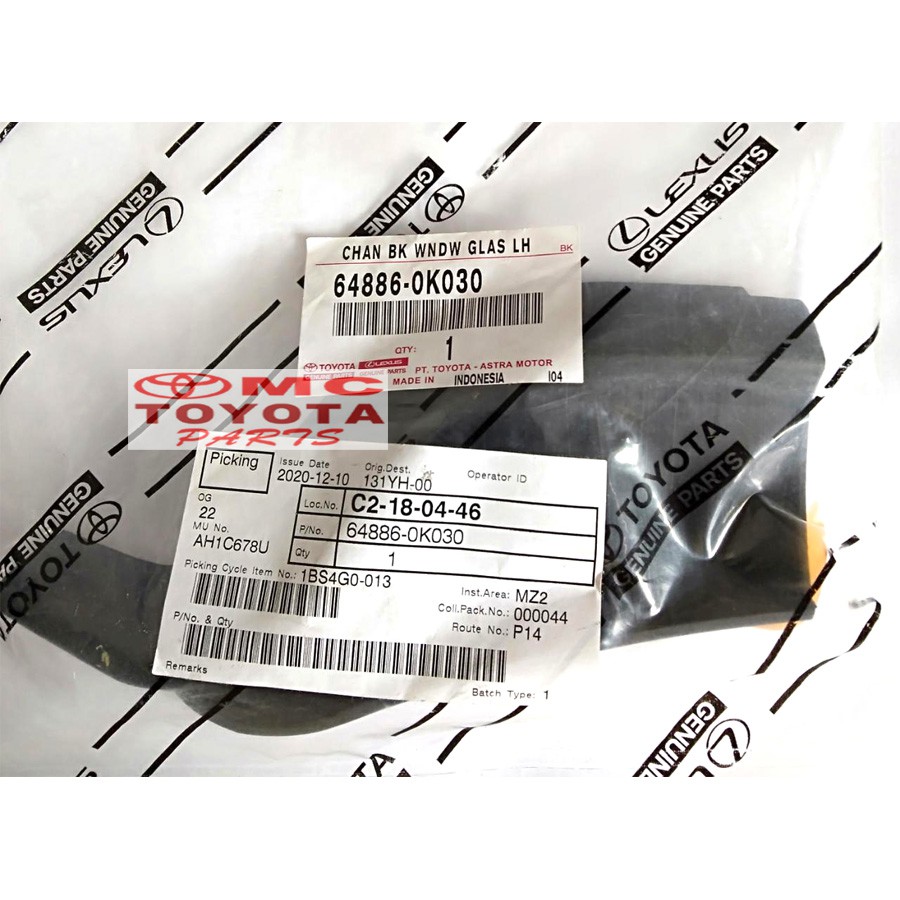 Jual Channel Panel Pintu Belakang Kiri Kijang Innova 64886-0K030 ...