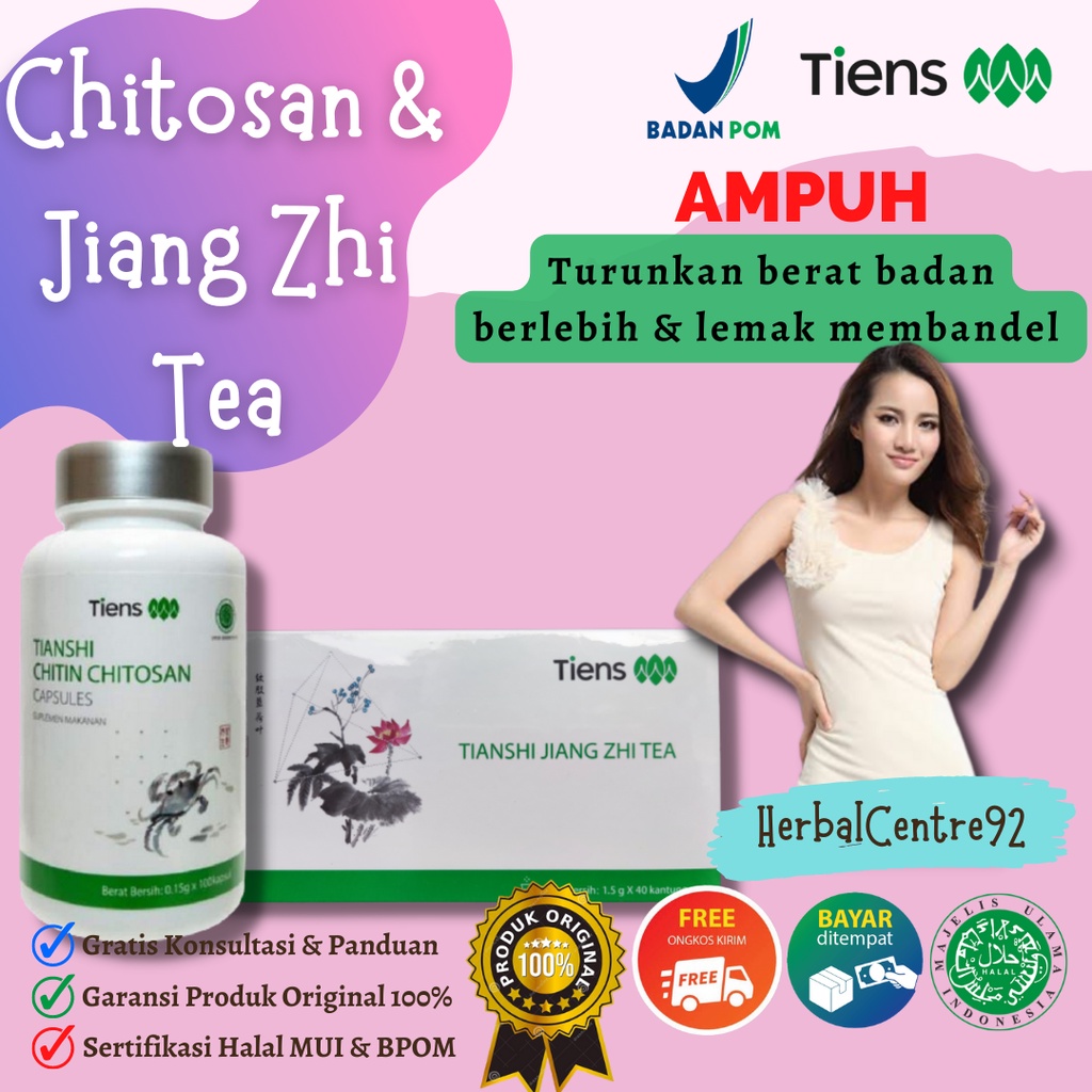 Jual Tiens Chitin Chitosan Capsule Original dan Jiang Zhi Tea ...
