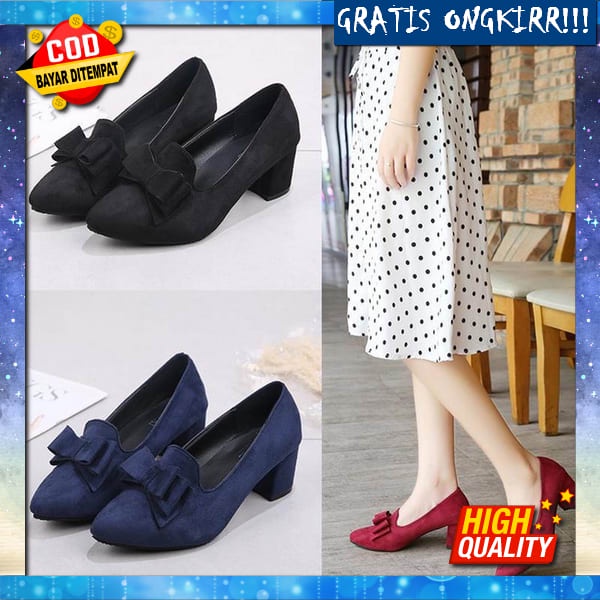 Jual Sepatu Pesta Wanita High Heels Sepatu Kerja Kantor Hils Wanita ...