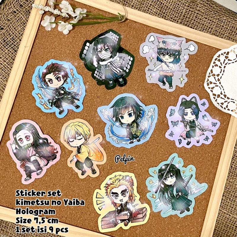 Jual sticker set hologram kimetsu no yaiba sticker anime demon slayers ...