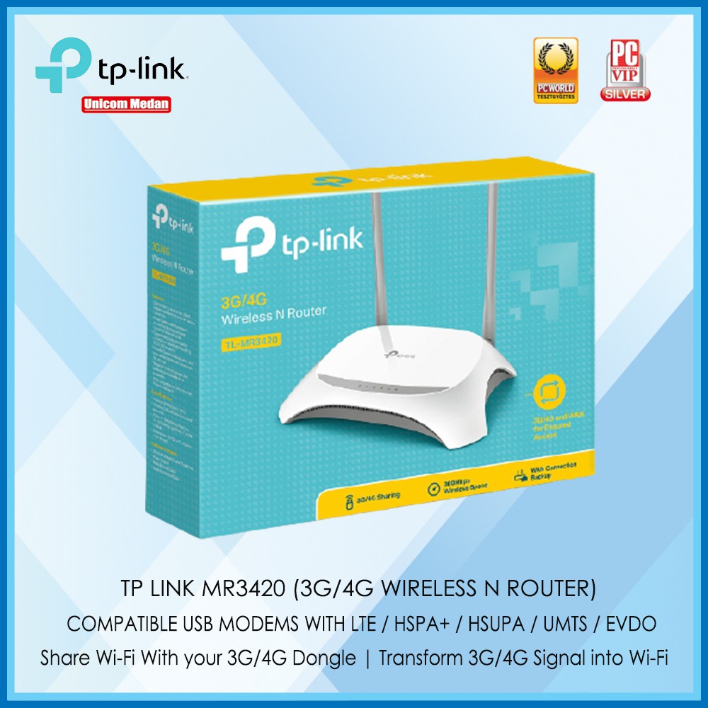 Jual Tplink TL-MR3420 3G/4G Modem Router WiFi N 300Mbps comptible USB ...