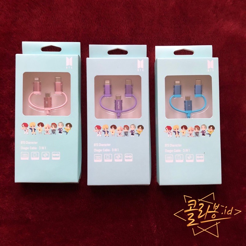 Jual [READY] BTS TINYTAN Character 3-in-1 USB Cable (1,2m) | Shopee ...