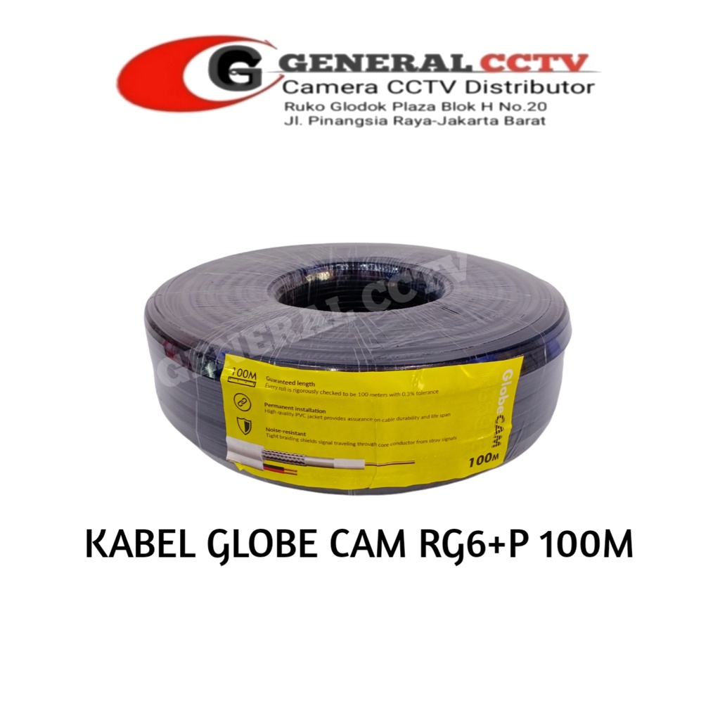 Jual Kabel GlobeCam RG6+Power 100M/300M - WARNA HITAM | Shopee Indonesia