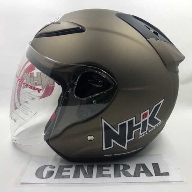 Jual Helm NHK R6 Solid Star Grey Doff Abu Dop Half Face | Shopee Indonesia