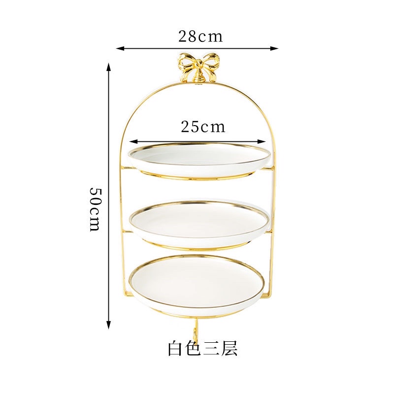 Jual Premium Gold Bow Cake Tier / Rak Susun Kue Roti 2 Tingkat dan 3 ...