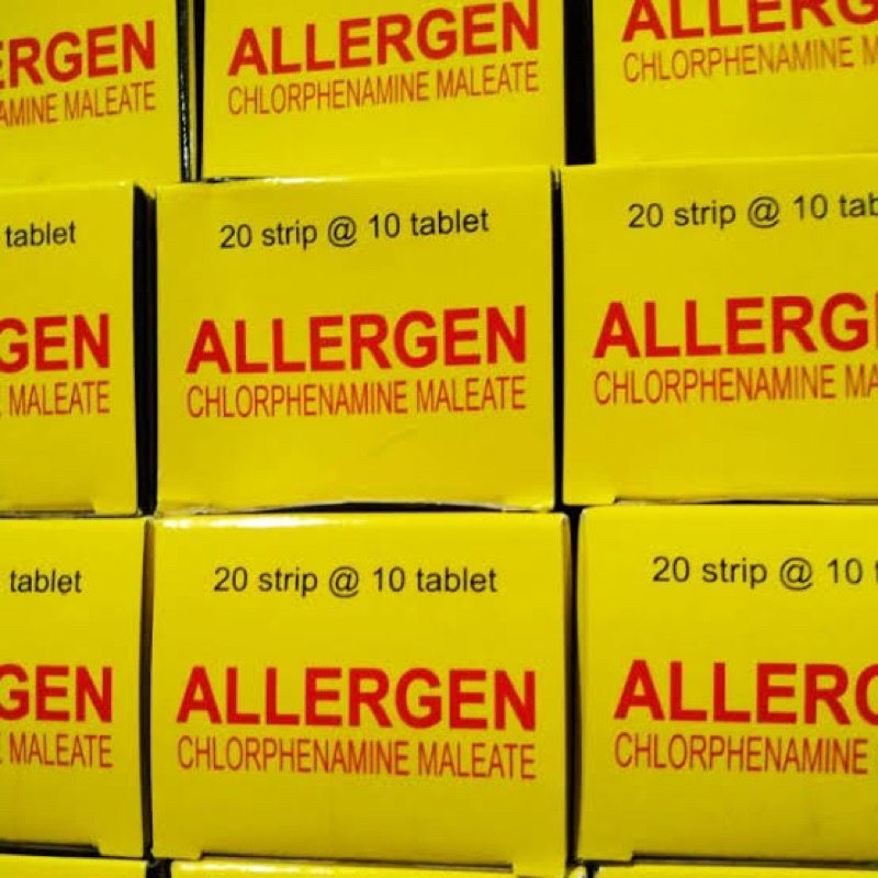 Jual Chlorphenamine 4 Mg Allergen (1 Box = 10 Strip = 100 pcs)/Allergen ...