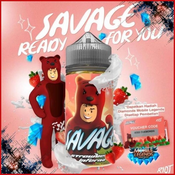 Jual Savage V2 Strawberry Inferno 100ML by Riot x Oura - Authentic ...