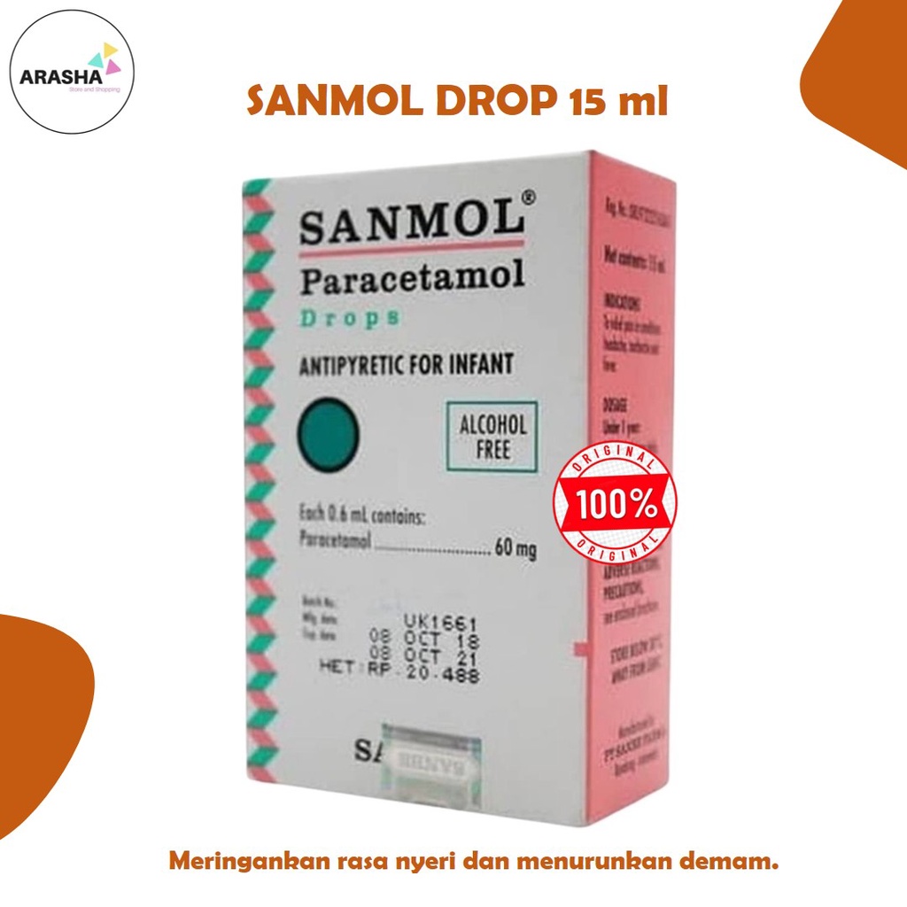 Jual SANMOL DROP 15 ML Obat Penurun Panas Anak/Demam/Sakit Kepala/Sakit ...