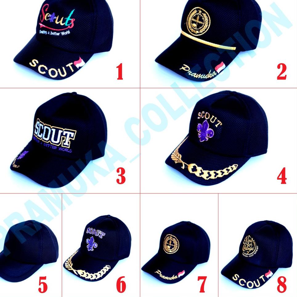 Jual [KODE WJV] Topi scout lapangan pramuka double mess jaring tebal ...