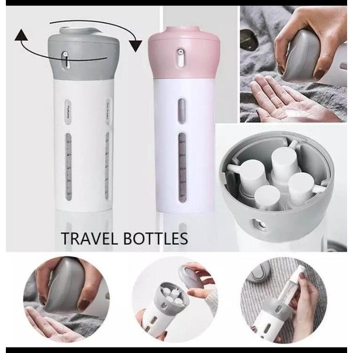 Jual Travel Bottle Set 4 in 1 / 5 in 1 Toiletries Kit Botol Sabun ...