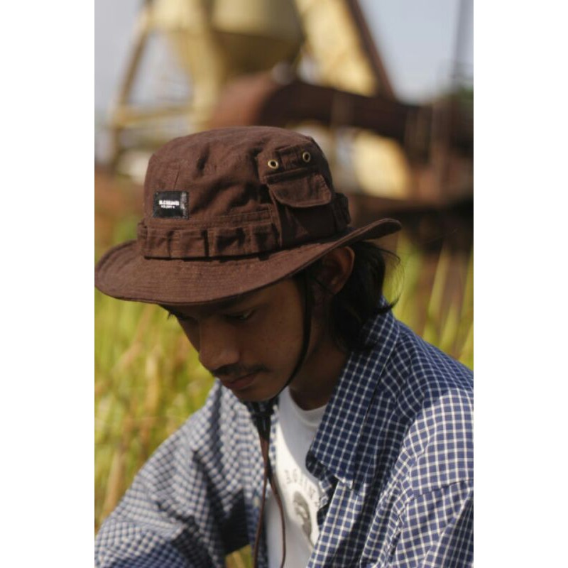 Jual Topi rimba bucket hat two pocket 2 saku kanvas kegiatan outdoor ...