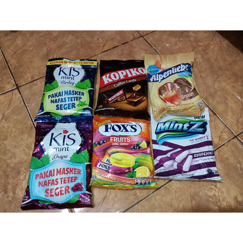 Jual PERMEN Kopiko/Kiss/Relaxa/alpenlibe/fox/Mints/tamarin isi 50pcs ...