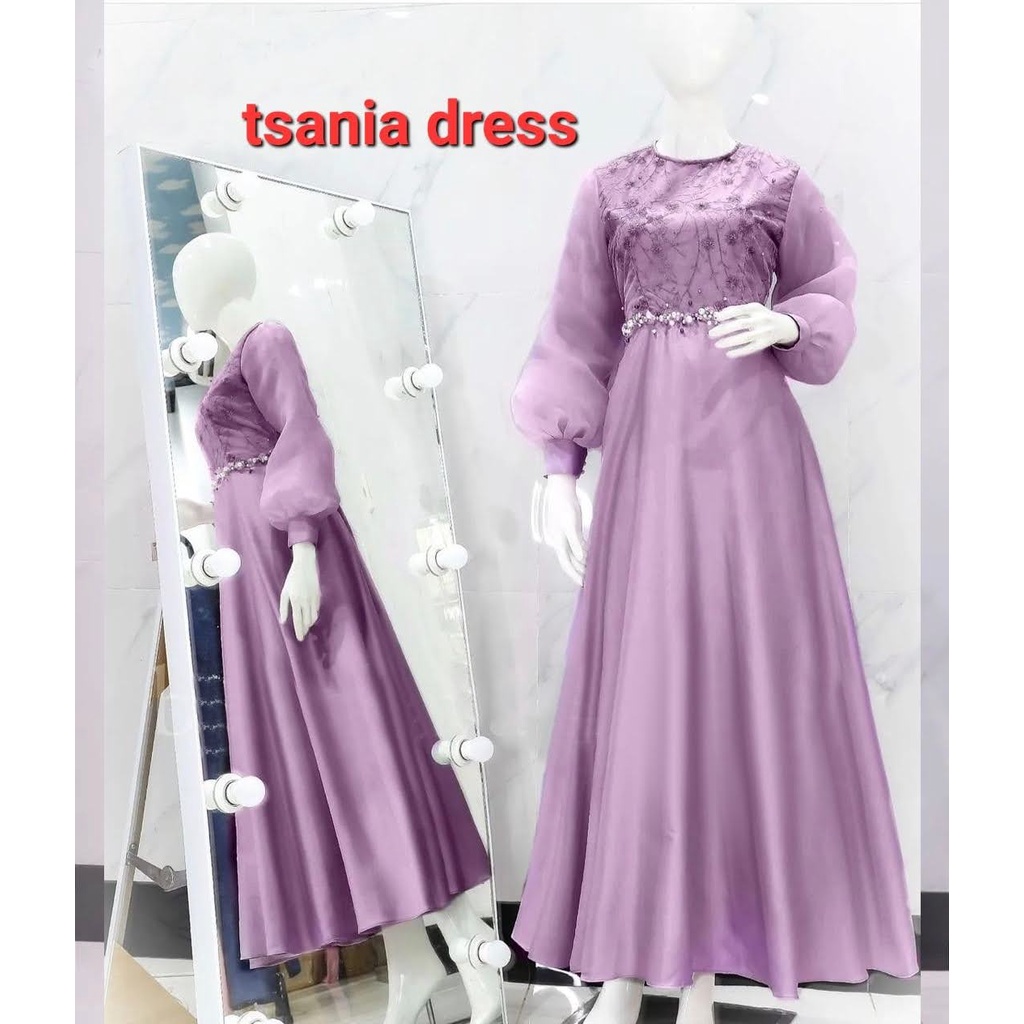 Jual ELVA 12 - TSANIA DRESS BRUKAT (L - XL - XXL) BAHAN TILE MUTIARA ...