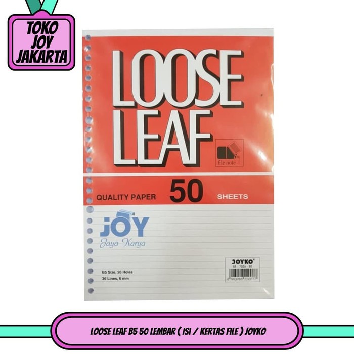 Jual Loose Leaf B5 50 Lembar ( Isi / Kertas File ) Joyko | Shopee Indonesia