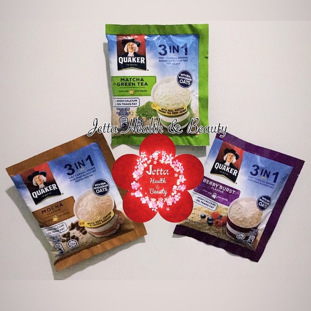 Jual Quaker Oat 3in1 Cereal Drink Matcha Green Tea Berry Burst Mocha ...