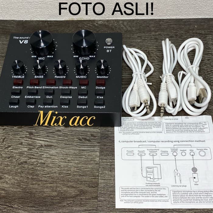 Jual KOMPUTER & LAPTOP KOMPONEN KOMPUTER SOUND CARD V8 MIXER SOUNDCARD ...