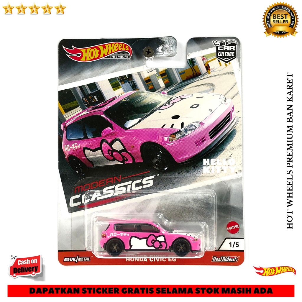 Jual Hot Wheels Premium Honda Civic EG Hello Kitty Pink Car Culture ...