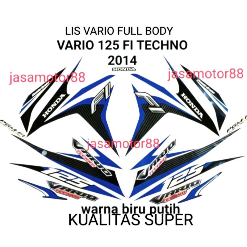 Jual LIS STRIPING STIKER VARIO 125 FI TECHNO 2014 BIRU PUTIH SESUAI ...