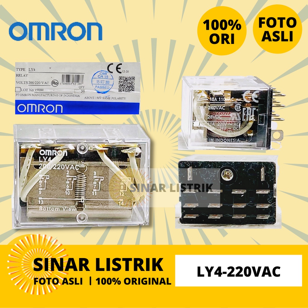 Jual OMRON RELAY LY4-220VAC LY4 220VAC 14PIN | Shopee Indonesia