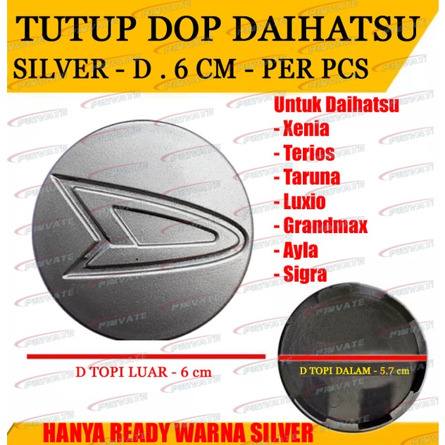 Jual Tutup Dop Velg Daihatsu Dop Roda Diameter 5.7cm dan 6cm Xenia ...