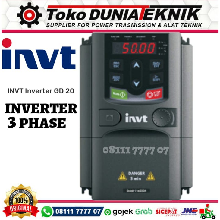 Jual GD20-7R5G-4 / 7.5KW / 380V - 3PHASE INVERTER INVT | Shopee Indonesia