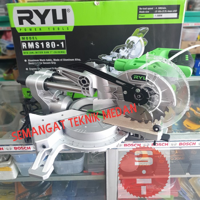 Jual RMS180-1 MITER SAW SLIDING GERGAJI KAYU 7" 7 " INCH RYU RMS 180 ...