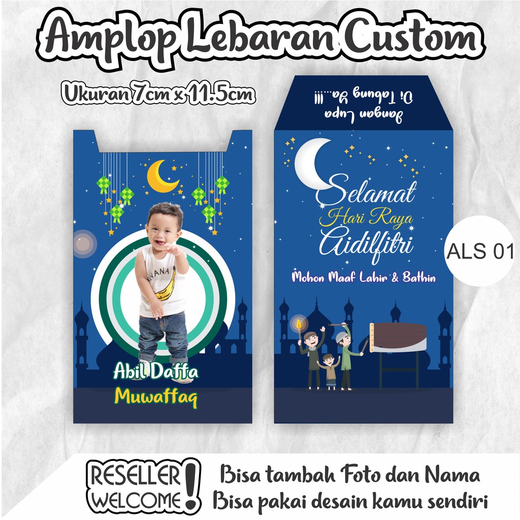 Jual Amplop Lebaran Custom (7x11cm) bisa request foto dan nama | Shopee ...
