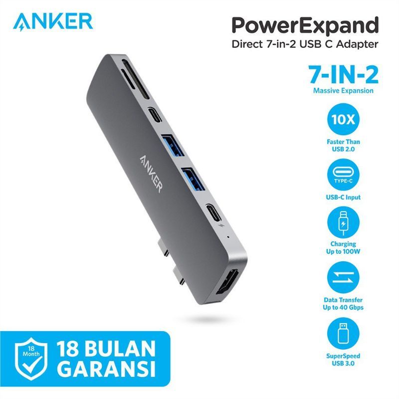 Jual Anker PowerExpand USB Hub C with SD Card Reader 7 in 2 Original ...