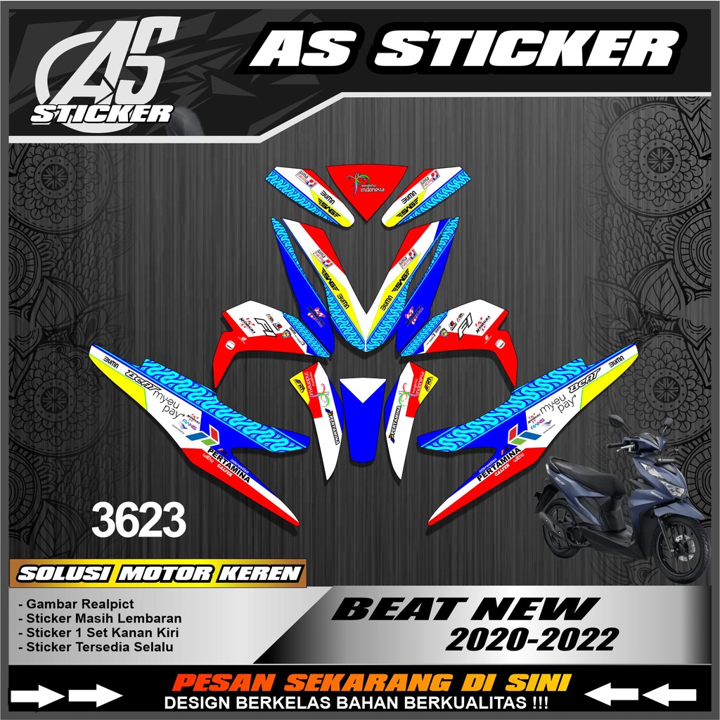 Jual DECAL COSTUM MOTOR HONDA BEAT NEW TAHUN 2020-2022 DESAIN MANDALIKA ...