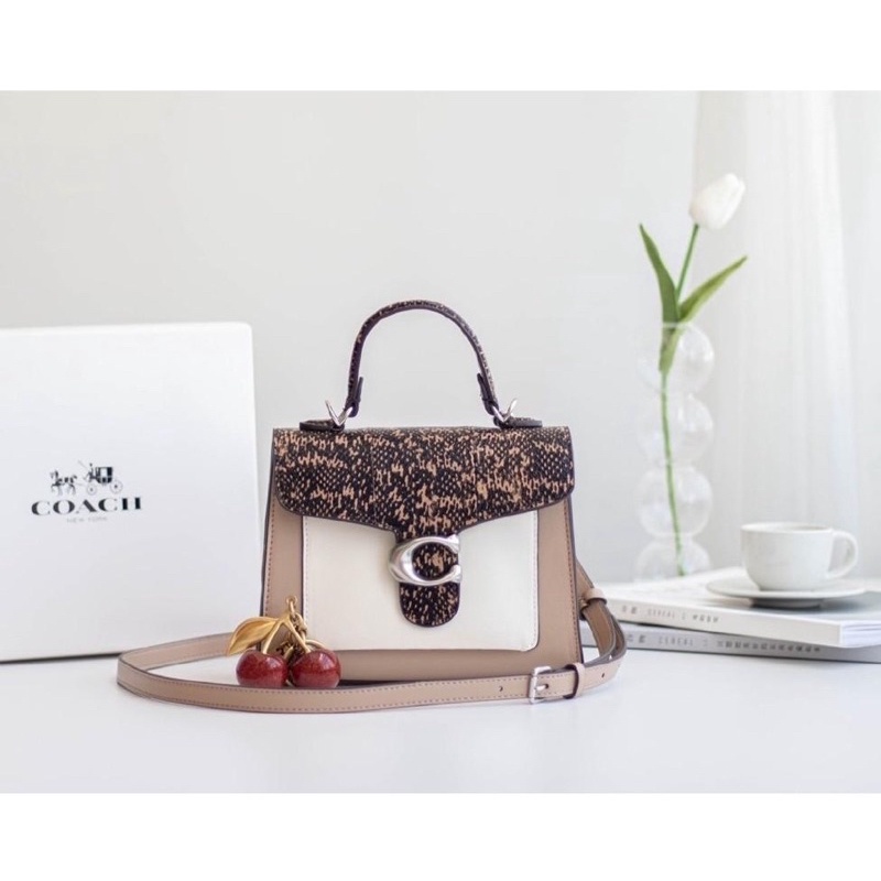 Jual Coach Tabby Top Handle 20 In Colorblock With Snakeskin Detail ...