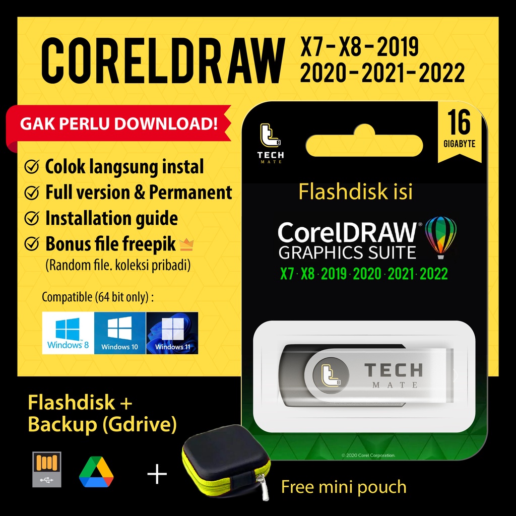 Jual Flashdisk isi Corel DRAW X7, X8, 2019, 2020 , 2021, 2022 Graphic ...
