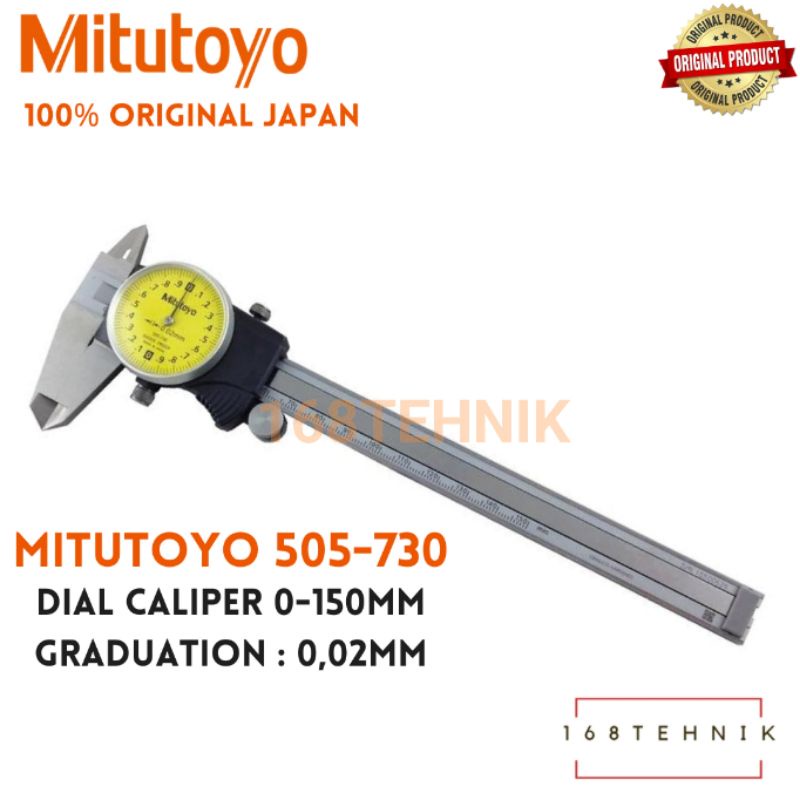 Jual MITUTOYO 505-730 SIGMAT JARUM / DIAL CALIPER 6inch 150mm JANGKA SORONG DIAL 0-150MM ...