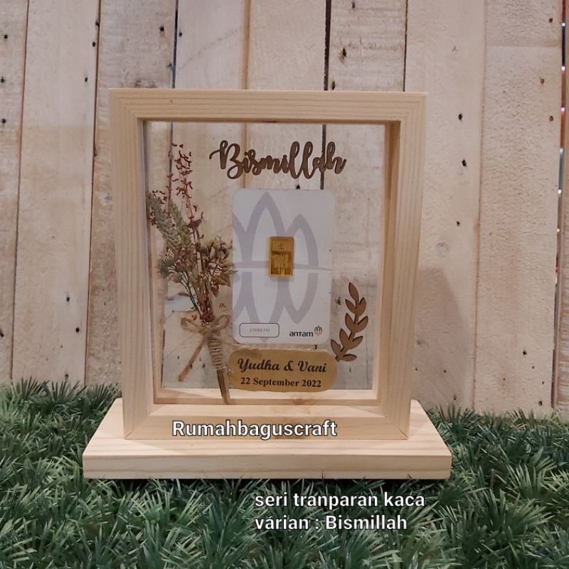 Jual frame mahar transparan kaca / kado logam mulia | Shopee Indonesia
