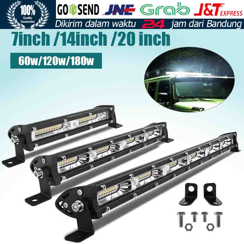 Jual SLIM LED BAR 180W 20 Inch 12V 24V Lampu Sorot Spotlight Tembak ...
