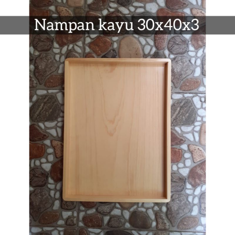 Jual Baki Kayu/ Namapan Kayu/ Nampan Roti/Baki Penyajian Roti 30x40x3cm ...