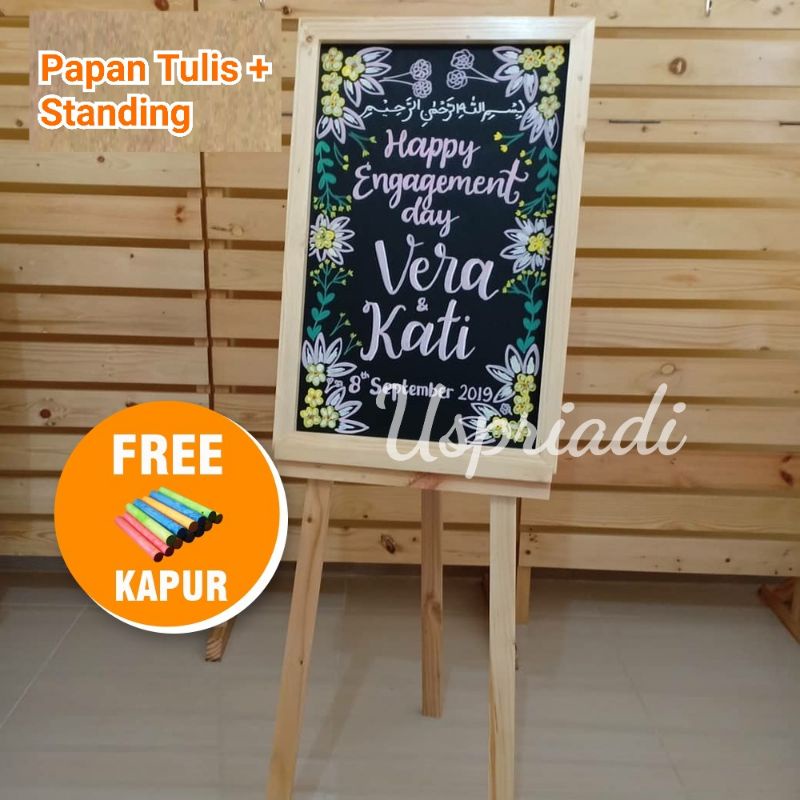 Jual PAPAN TULIS KAPUR + STANDING TRIPOT PAPAN MENU CAFE PAPAN BOARD ...