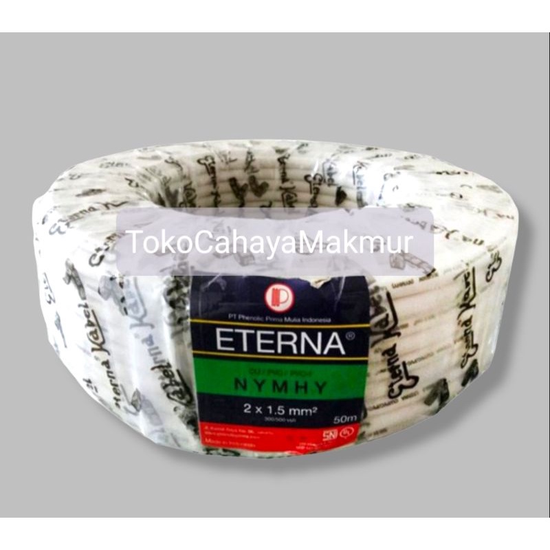 Jual Kabel Listrik Serabut NYMHY 2x1.5 mm 50M Eterna 2x1,5mm 50Meter SNI | Shopee Indonesia