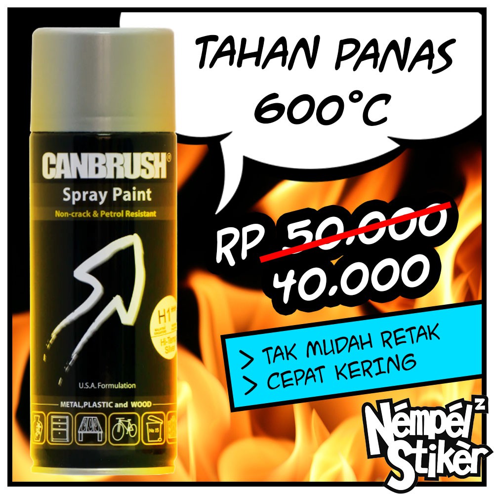 Jual CAT SEMPROT CANBRUSH HI-TEMP SILVER 400ML (PRODUK DARI SAMURAI ...