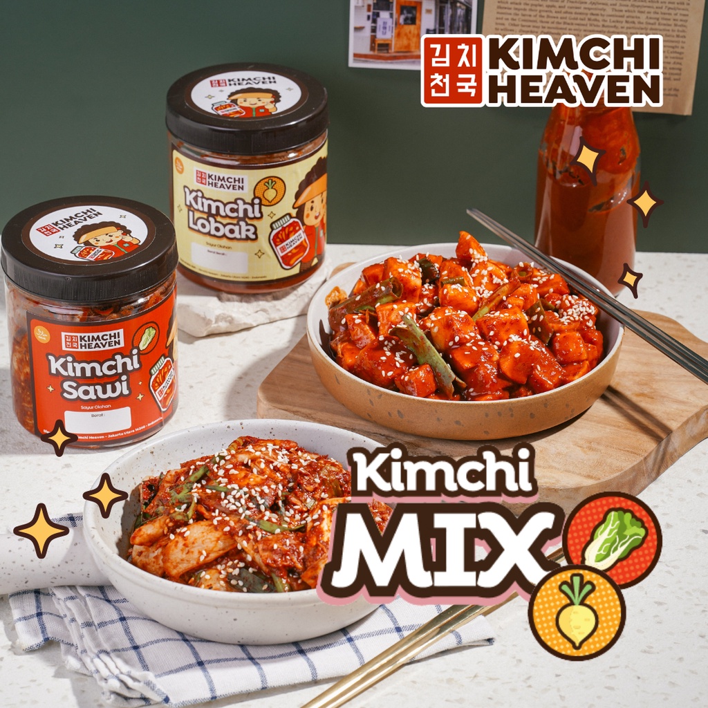 Jual Kimchi Sample Size 150g/200g/ 250g Sawi Lobak Timun Daun Bawang ...