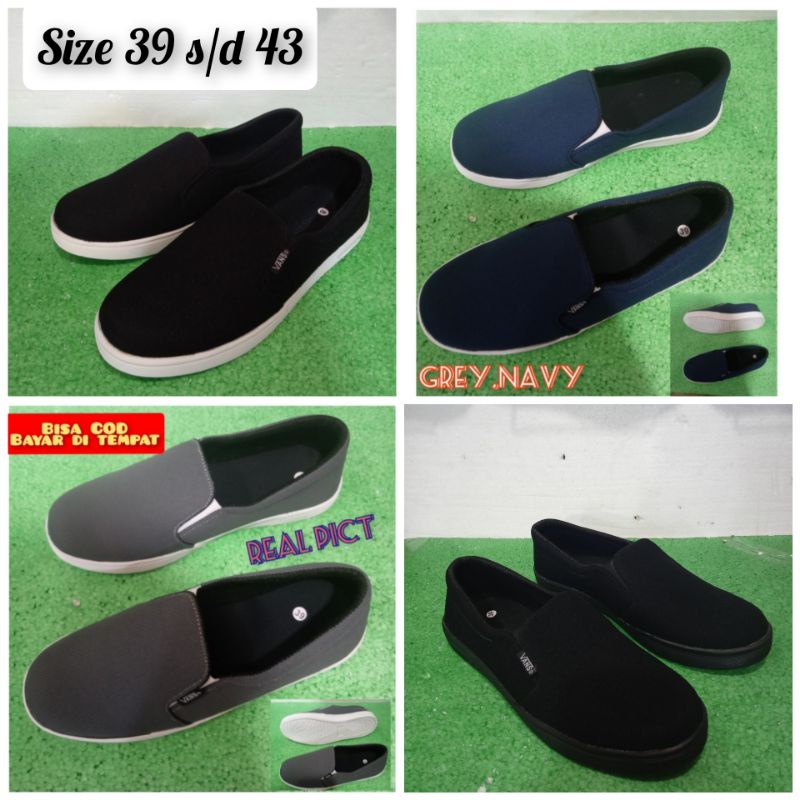 Jual Sepatu casual pria slip on sepatu slop pria tanpa tali sepatu pria ...