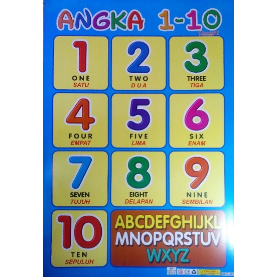 Jual Poster Edukasi Anak paling murah Belajar Berhitung Angka ...
