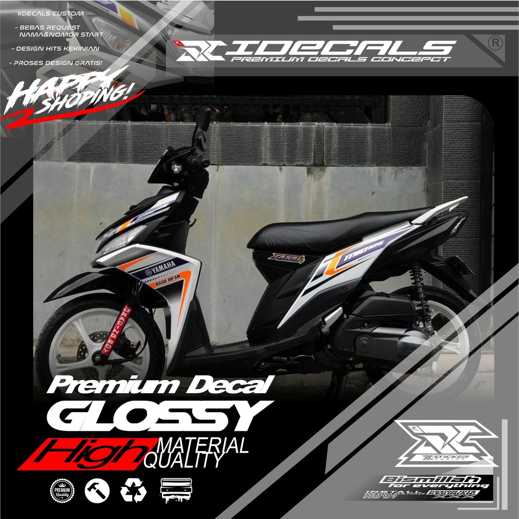 Jual 00117 sticker decals fullbody yamaha mio m3 tema desain racing ...