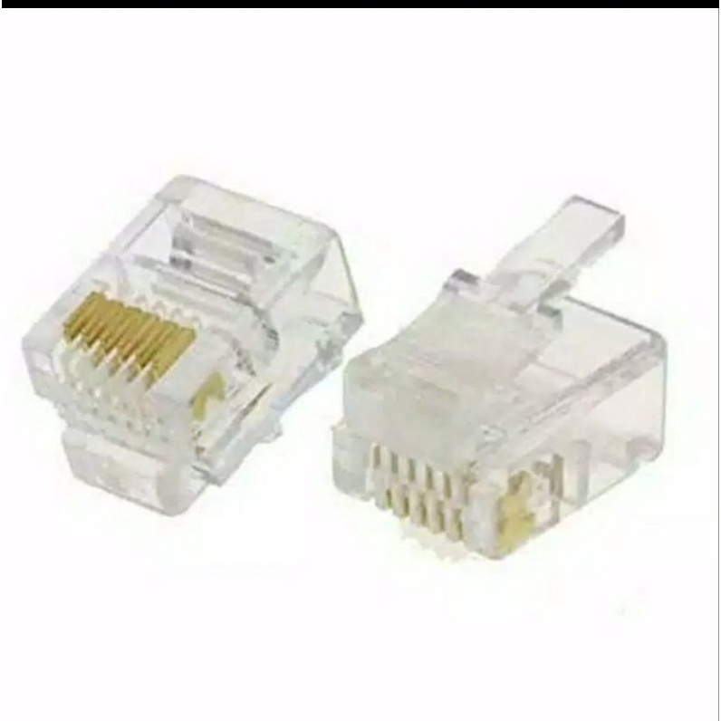 Jual PIN RJ11 RJ 11 KONEKTOR CONNECTOR JACK TELEPONE isi 100pc | Shopee ...
