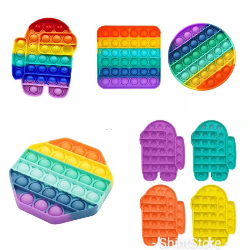 Jual Pop it/pop its/pop it among us/pop it rainbow/pop it ice cream ...