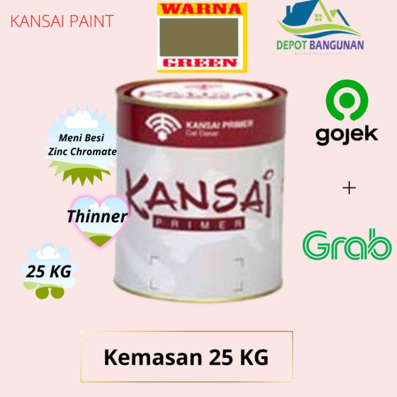 Jual Cat Primer Cat Dasar Besi Cat Meni Besi KANSAI Zinc Chromate 25 KG ...