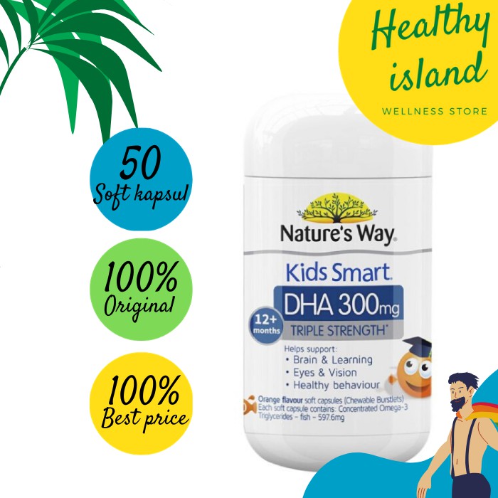 Jual Nature's Way Kids Smart DHA 300mg Triple Strength - 50 Soft Kapsul ...