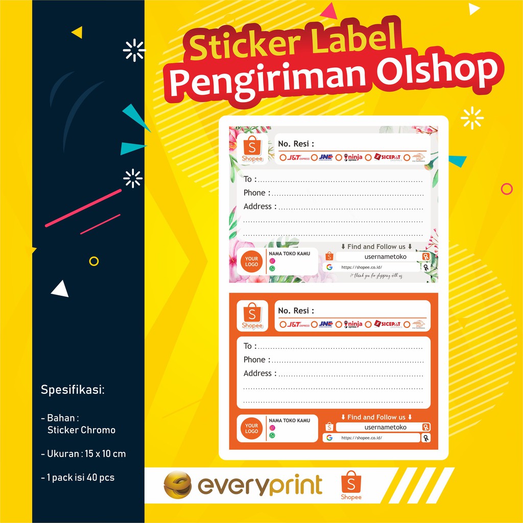 Jual STICKER LABEL PENGIRIMAN OLSHOP | Shopee Indonesia